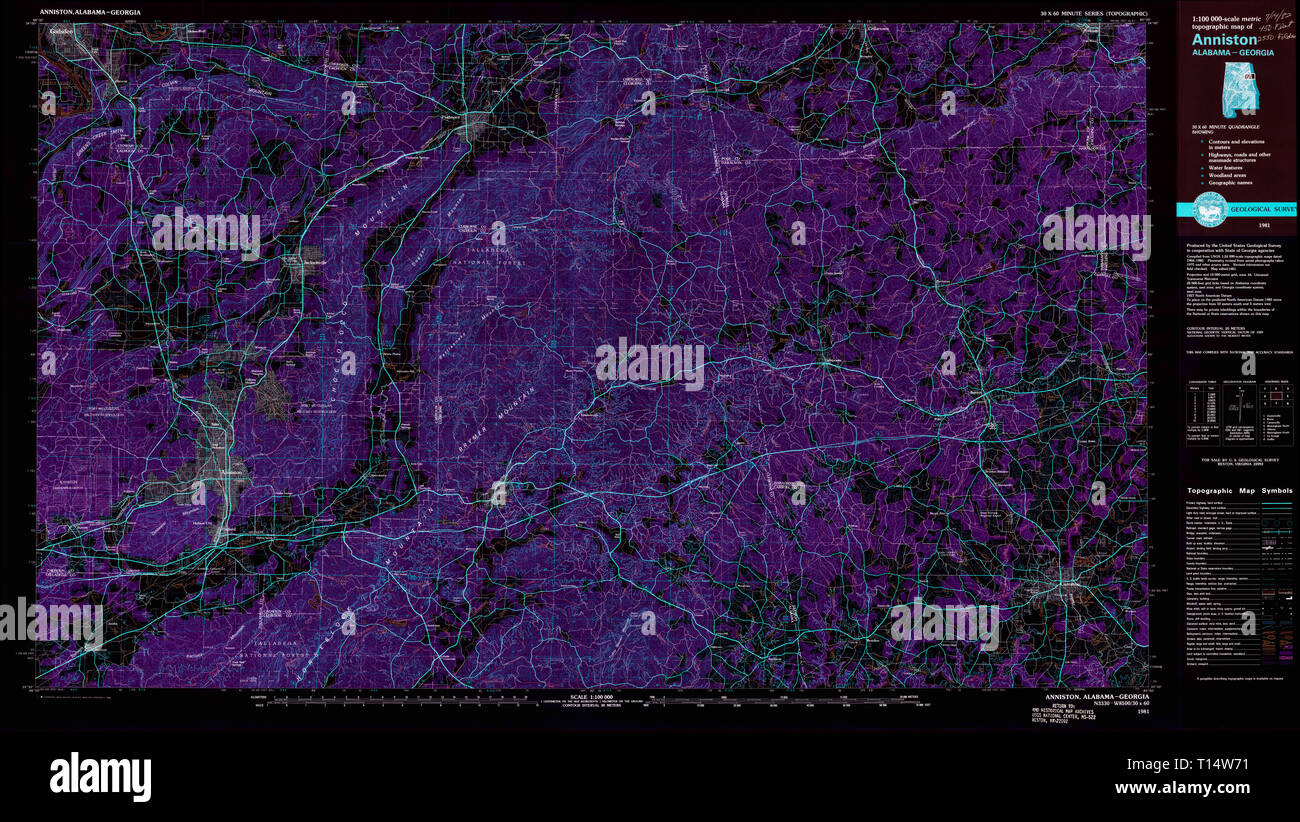 Anniston alabama map hi-res stock photography and images - Alamy