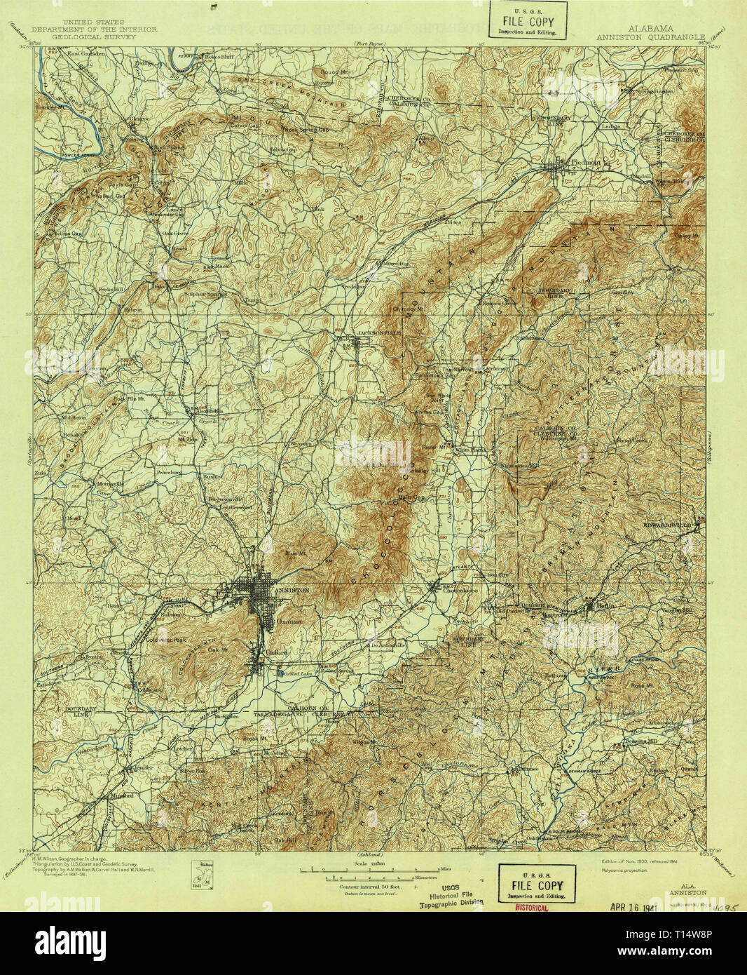 Map of anniston hi-res stock photography and images - Alamy