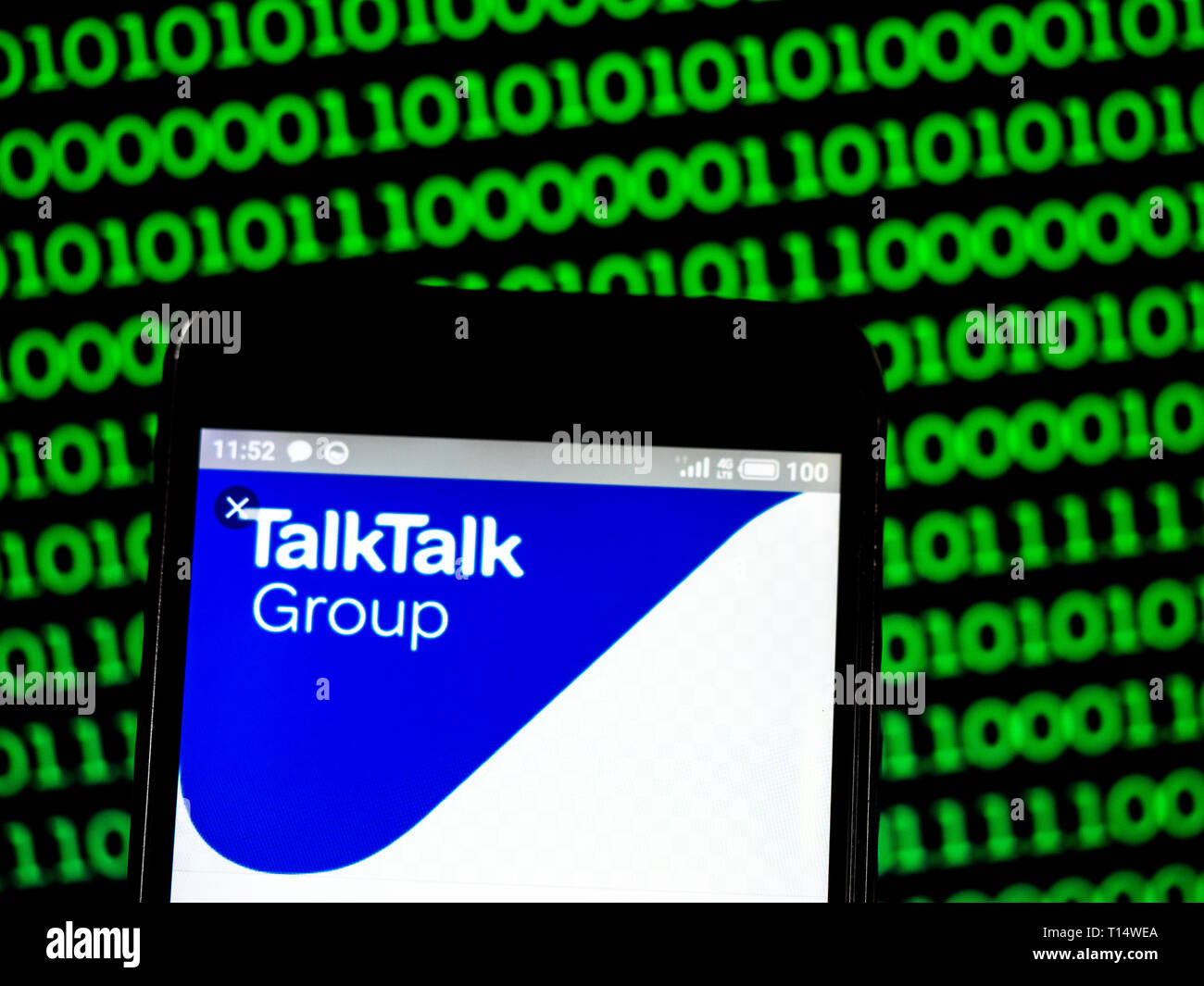 In this photo illustration a TalkTalk Telecom Group plc logo seen ...