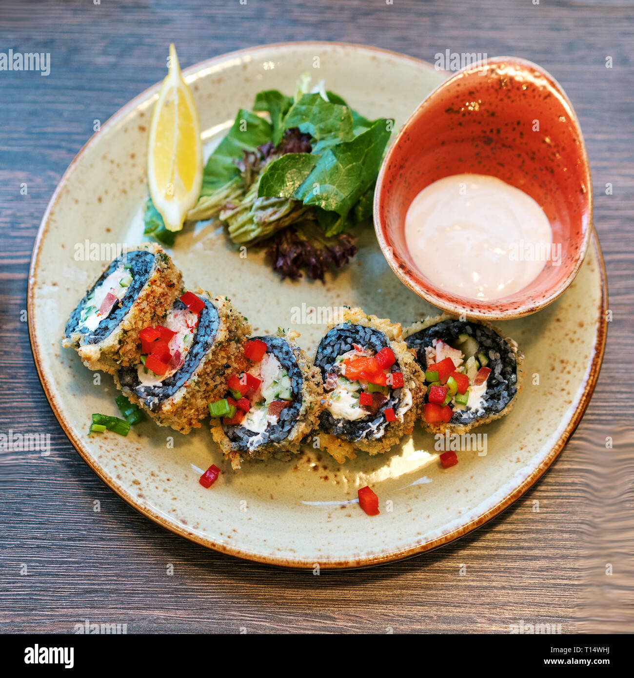 Delicious sushi rolls,japan traditional food Stock Photo - Alamy