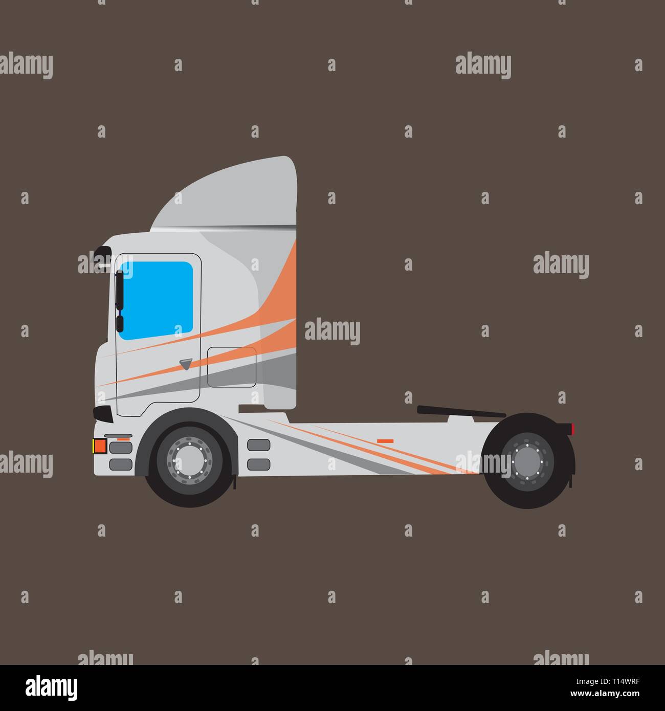 Driving truck container on Stock Vector Images - Alamy