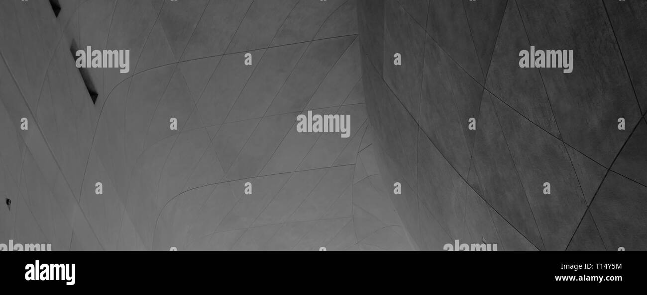 Monochrome refined fragment of contemporary public building, abstract ...