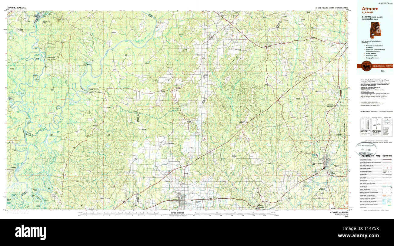 Map of atmore hi-res stock photography and images - Alamy