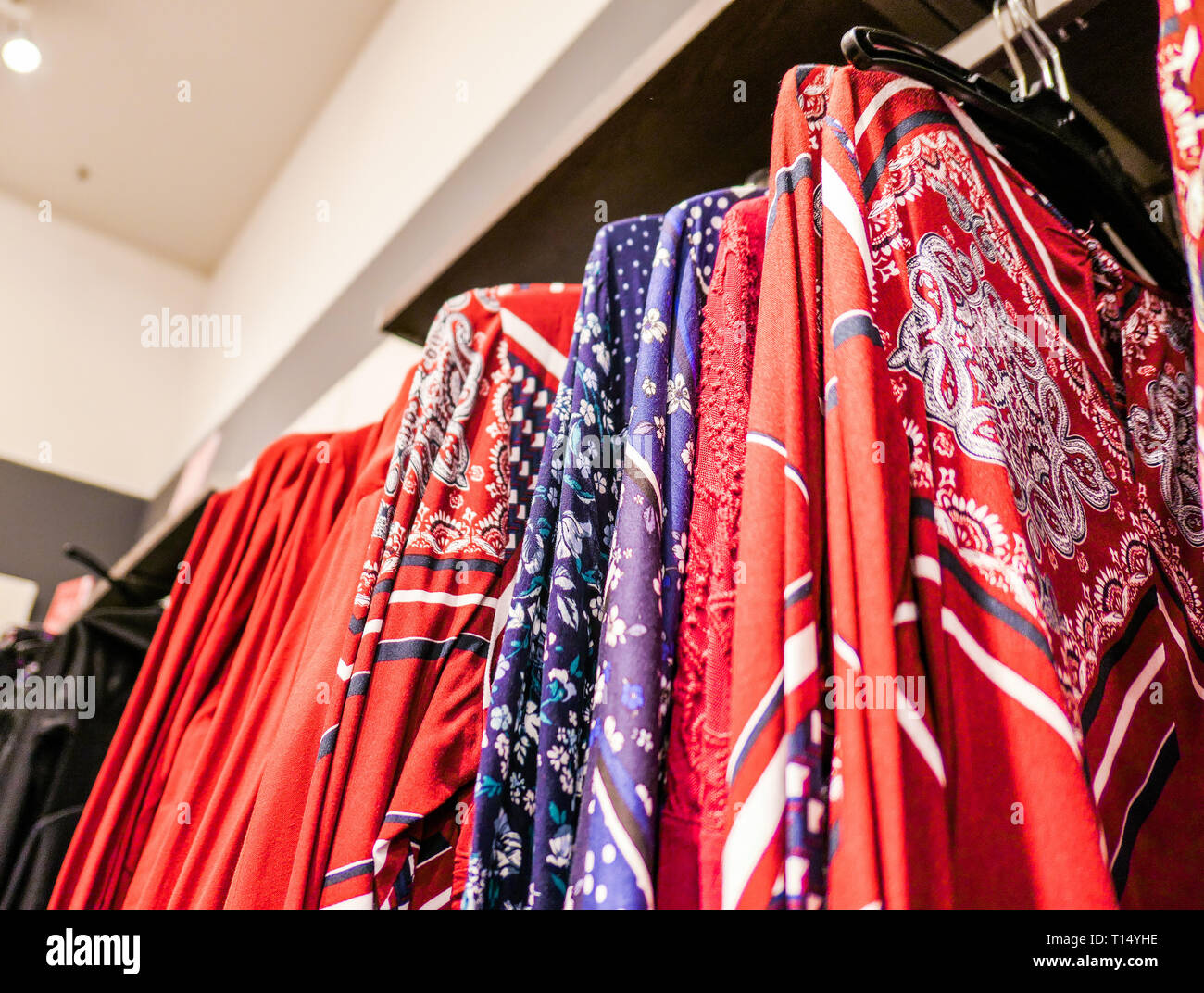 Style, fashion shop and shopping concept - Fashionable casual clothes ...