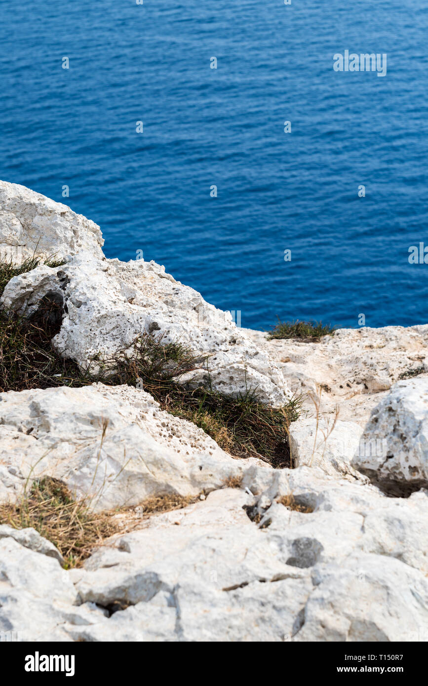 Deep blue Mediterranean sea view from Cape Greco - Cyprus near sea ...