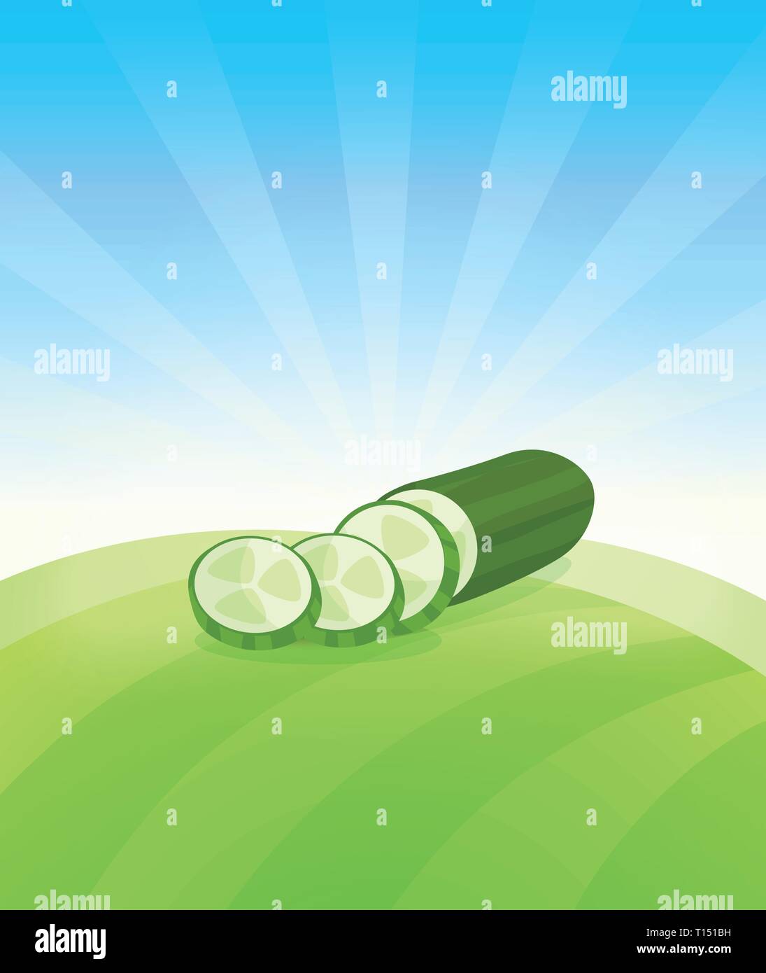 Banner template with Cucumber - Vegetables trade poster. Ads Placard ...