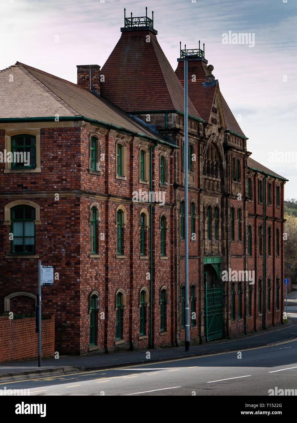 Facade of the old Twyfords bathrooms factory at Cliffe Vale, Stoke-on ...
