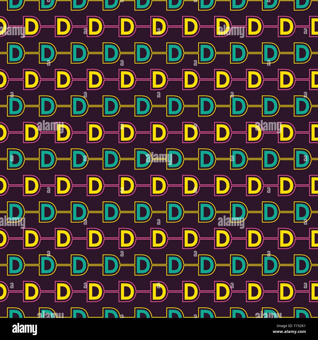 Vector seamless pattern of alphabet letter D Stock Vector Image & Art ...