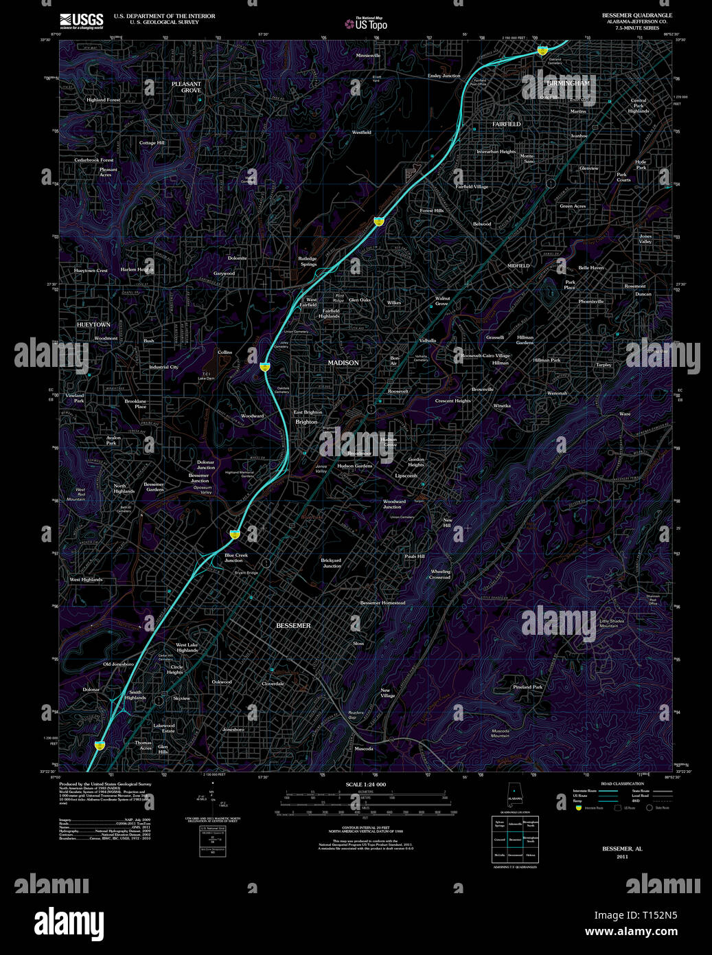 Map of bessemer hi-res stock photography and images - Alamy