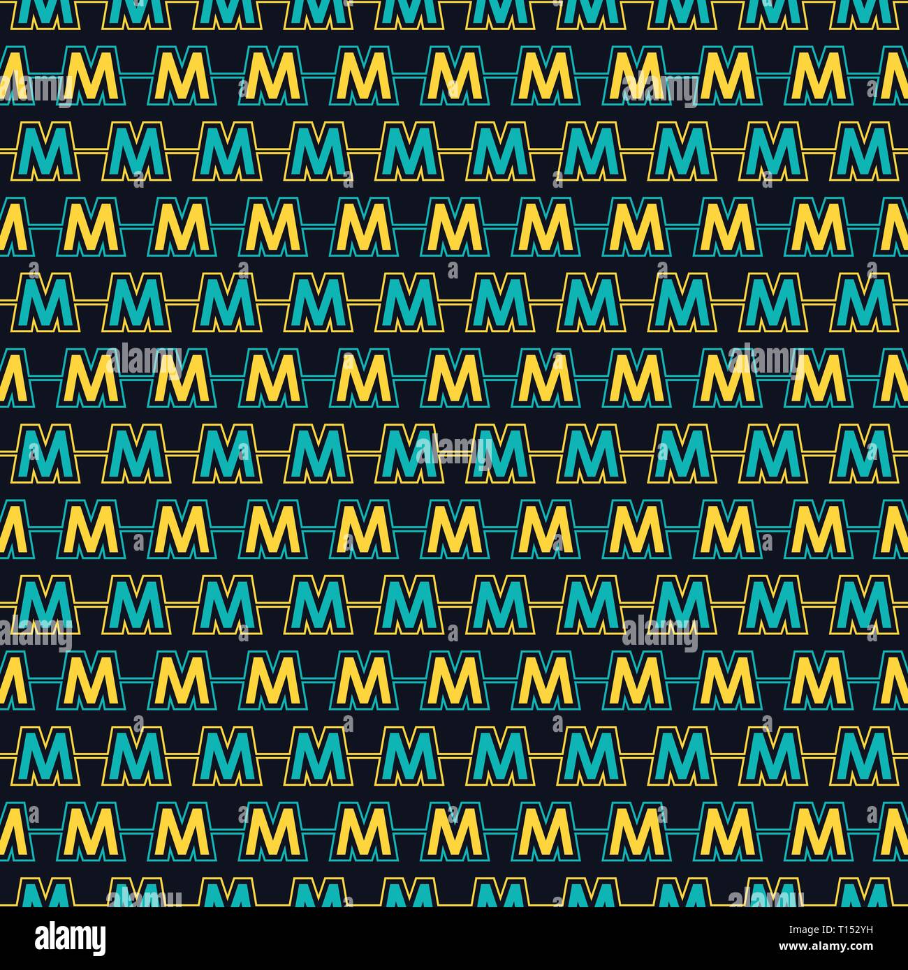 Vector seamless pattern of alphabet letter M Stock Vector Image & Art ...