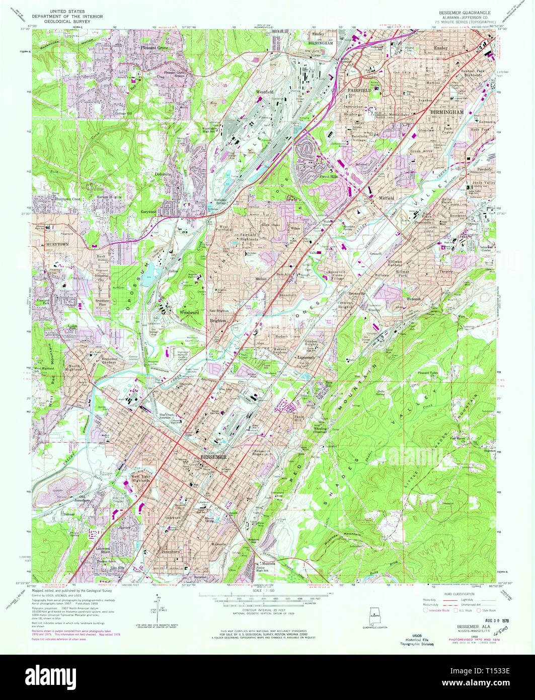 Map of bessemer hi-res stock photography and images - Alamy