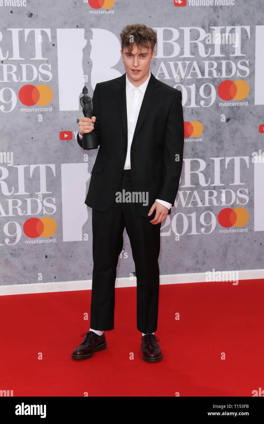The Brit Awards 2019 held at the O2 - Arrivals Featuring: Sam Fender ...