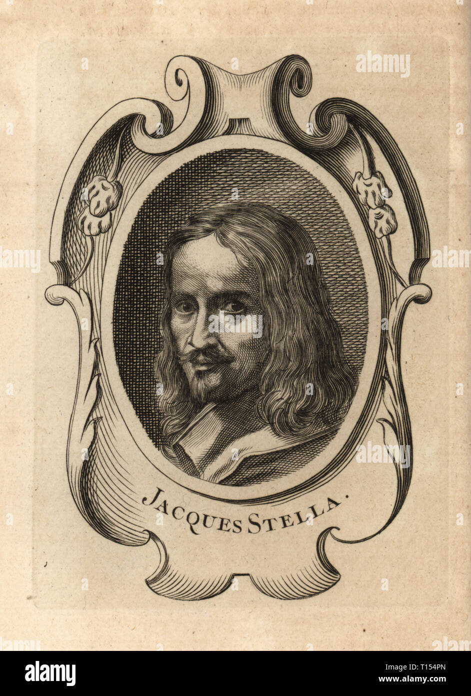 Portrait of Jacques Stella, French painter 1596-1657. Copperplate ...
