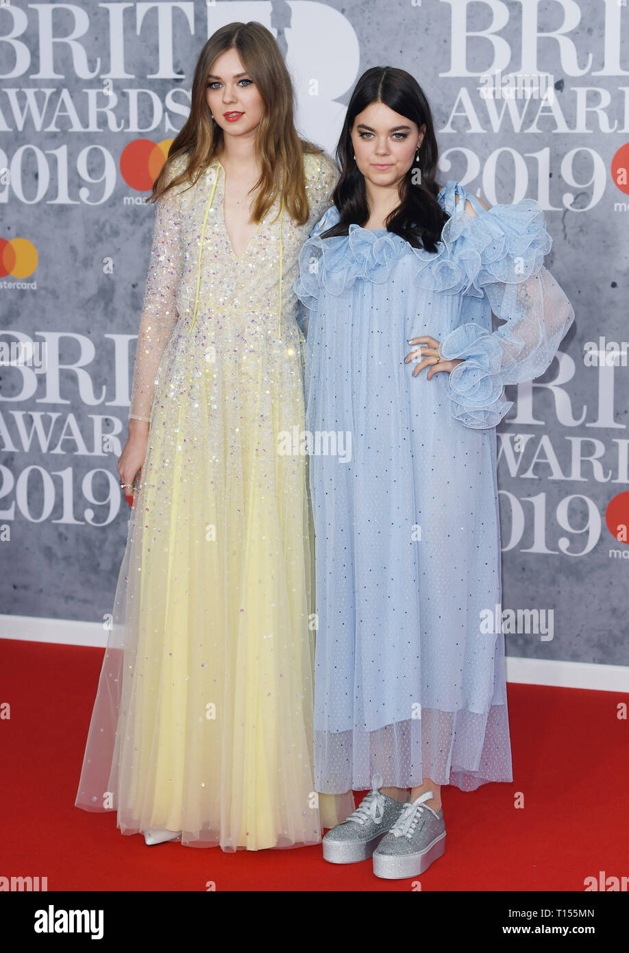 The Brit Awards 2019 held at the O2 - Arrivals Featuring: First Aid Kit ...