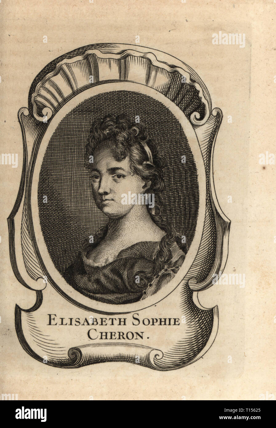 Portrait of Elisabeth Sophie Cheron, French painter, poet and musician ...