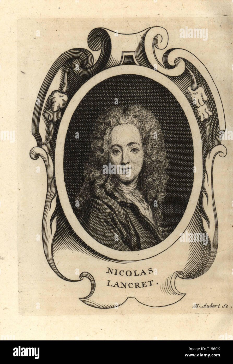 Portrait of Nicolas Lancret, French painter 1690-1743. Copperplate ...