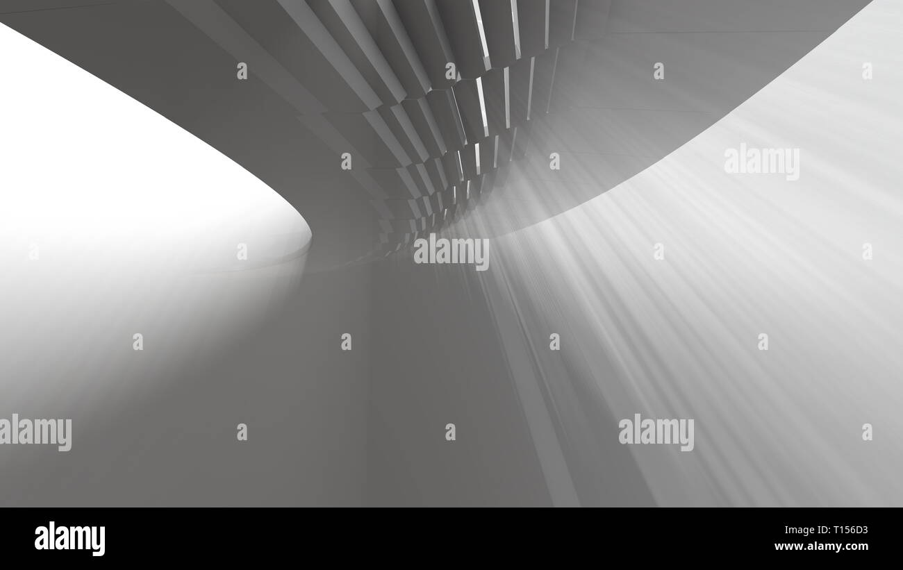 Abstract modern futuristic Architecture in shape of round tube tunnel ...