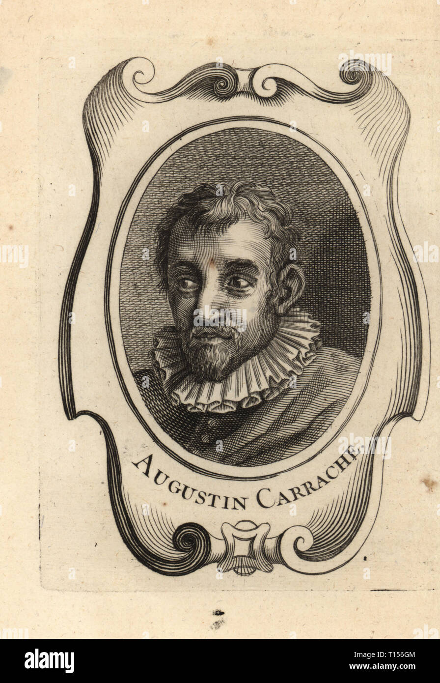Portrait of Agostino Carracci, Italian painter, printmaker, tapestry ...