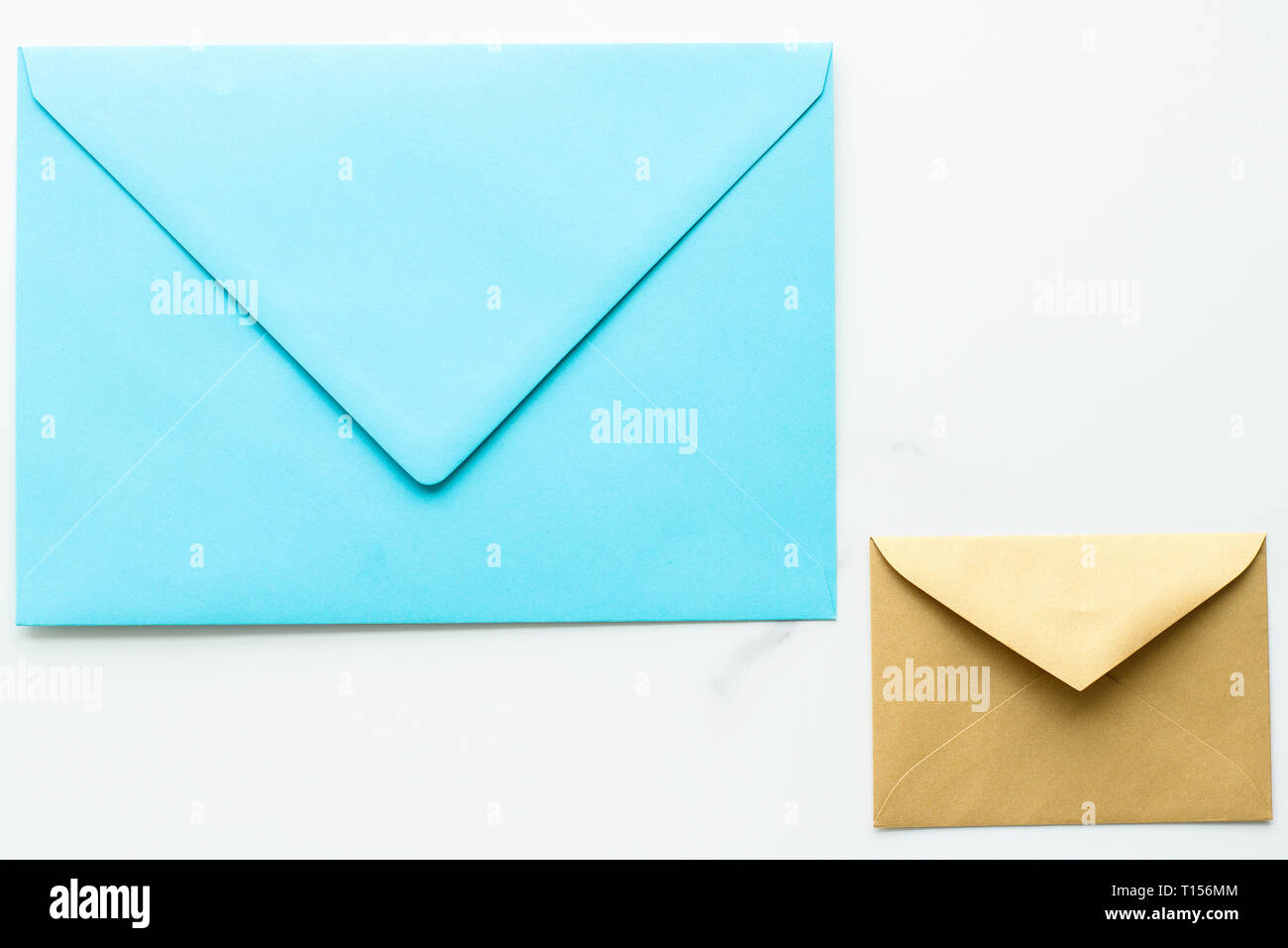 Communication, newsletter and business concept - Envelopes on marble ...