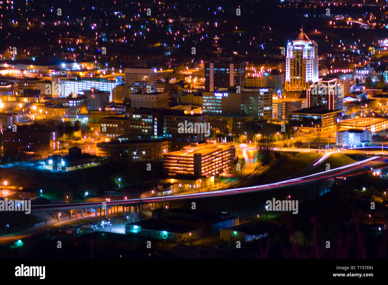 Roanoke, Virginia at Night Stock Photo - Alamy
