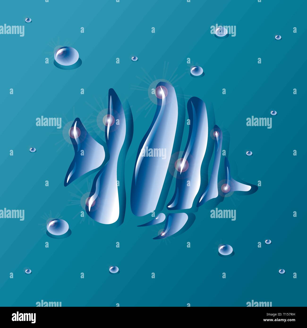 sea animal water symbol, butterfly fish. Tropical underwater aquatic ...