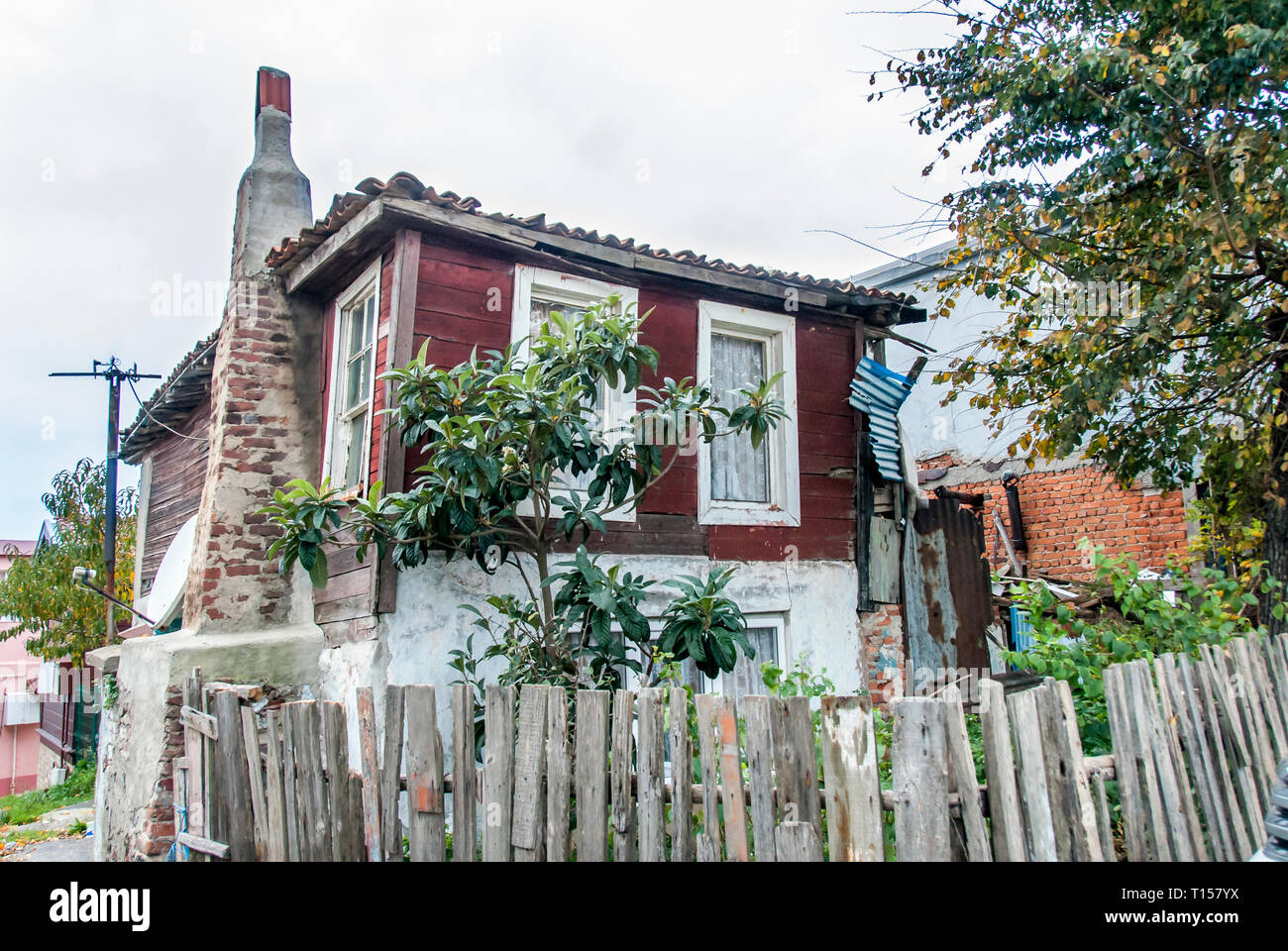 Istanbul, Turkey, 15 November 2017: Old Istanbul Wooden Houses in ...