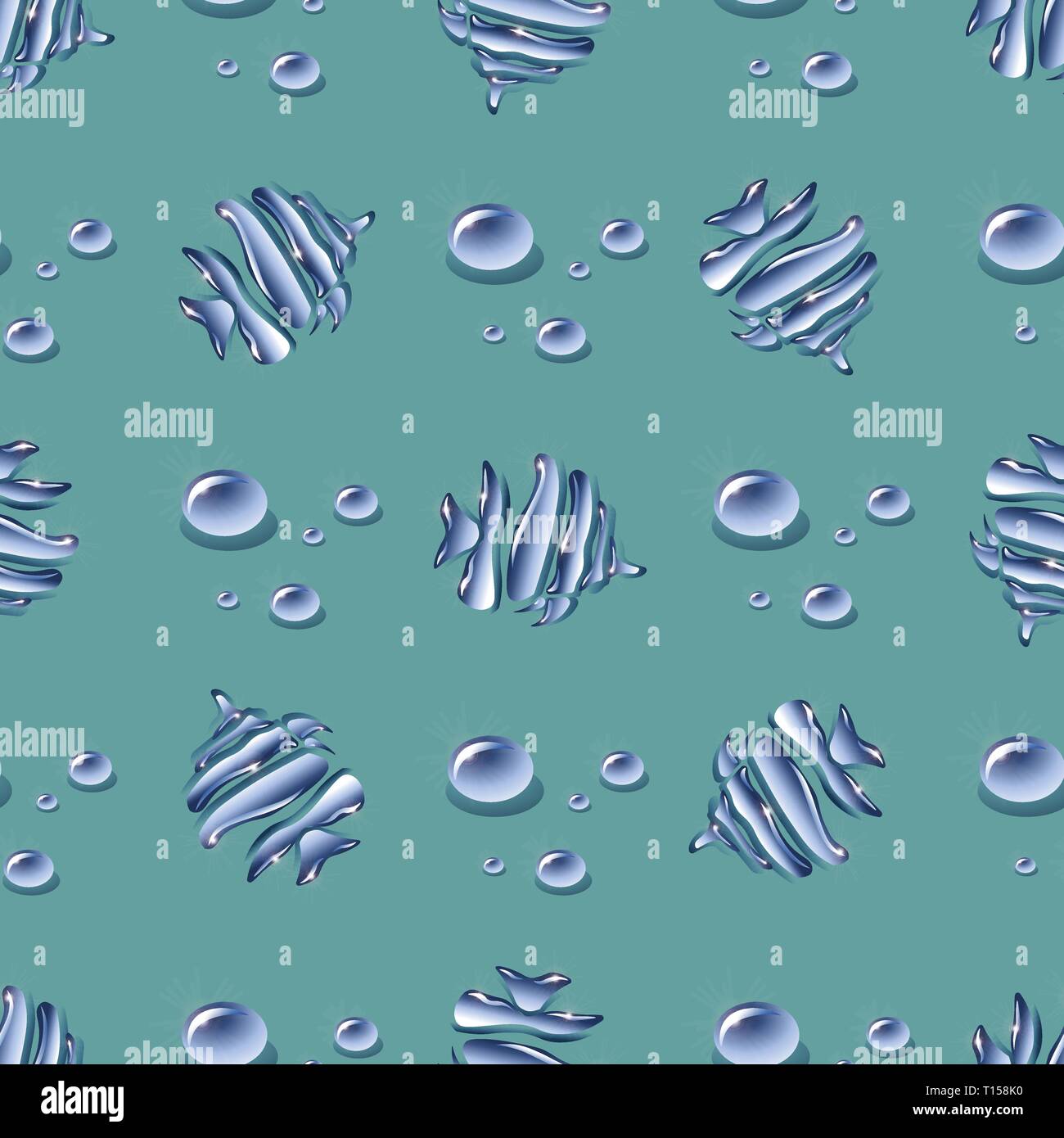sea animal water seamless pattern, butterfly fish. Tropical underwater ...
