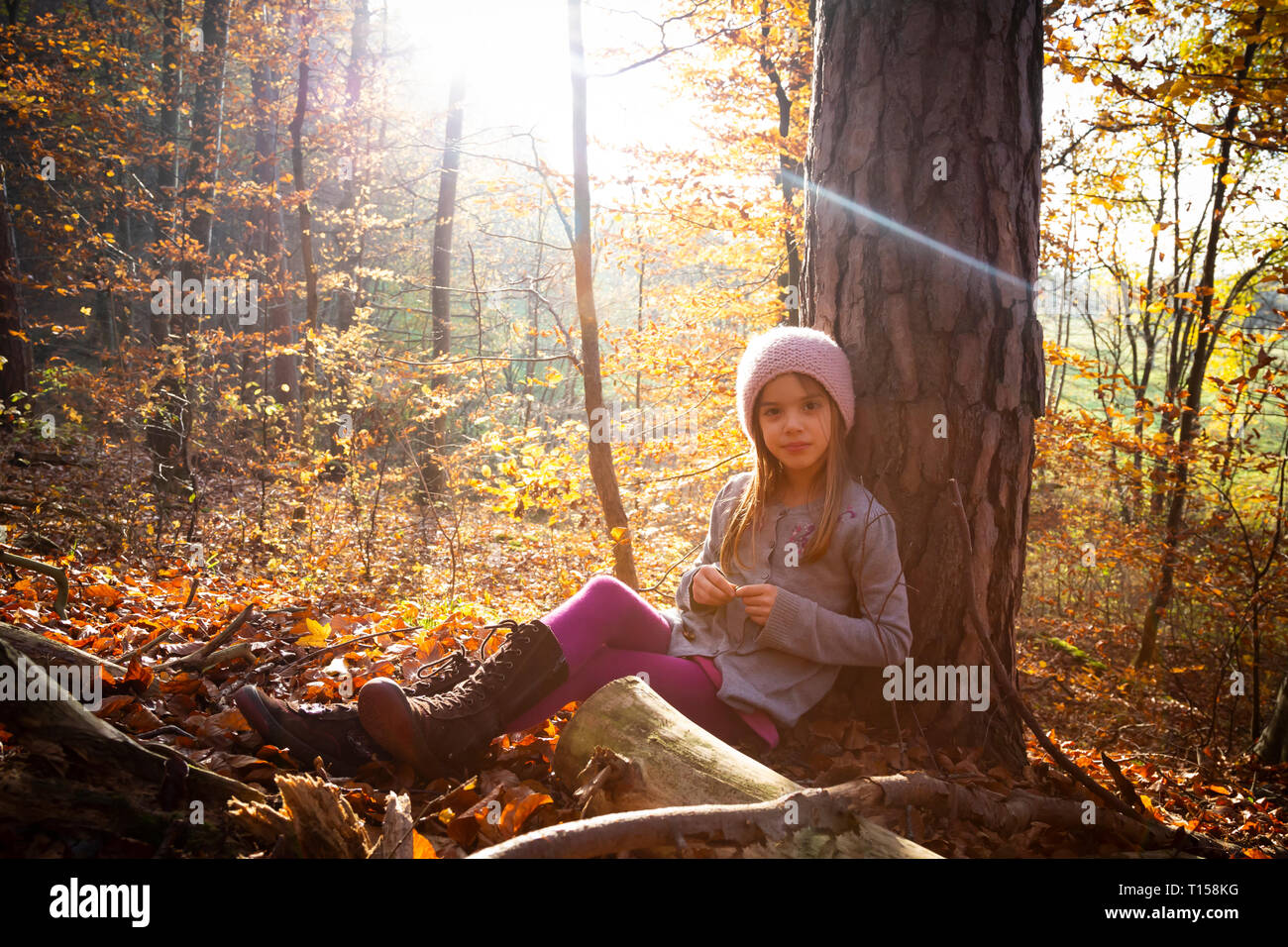 Girl sitting in tree hi-res stock photography and images - Alamy