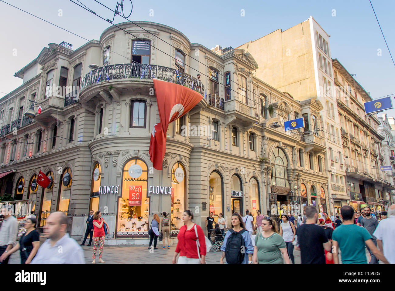 Istanbul, Turkey, 8 June 2018: Cicek Passage, Istiklal Avenue, Beyoglu ...