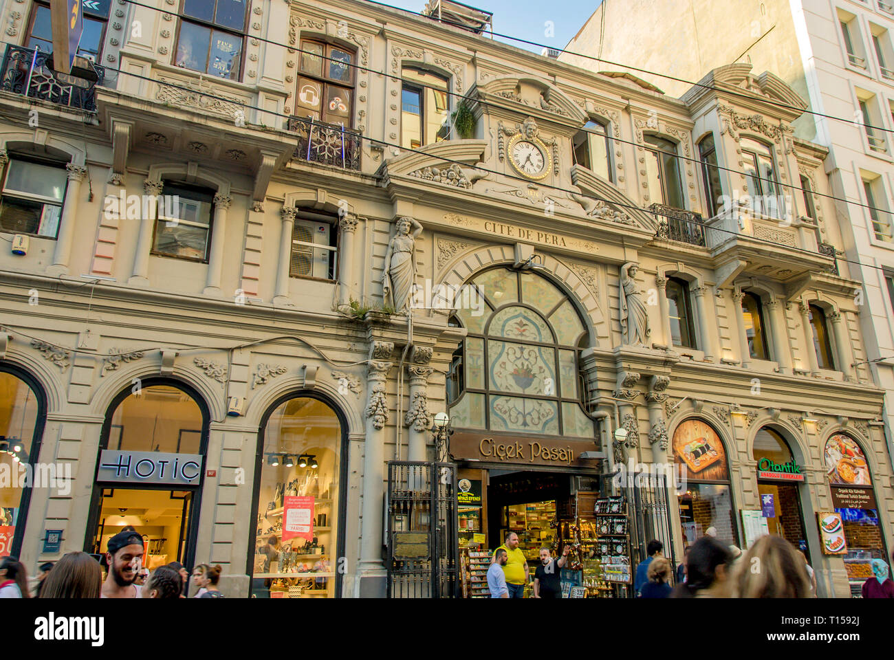 Istanbul, Turkey, 8 June 2018: Cicek Passage, Istiklal Avenue, Beyoglu ...