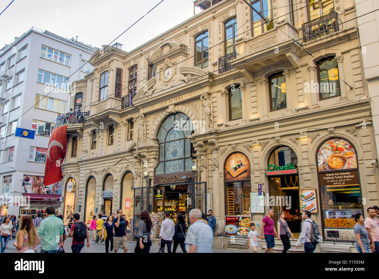 Istanbul, Turkey, 8 June 2018: Cicek Passage, Istiklal Avenue, Beyoglu ...