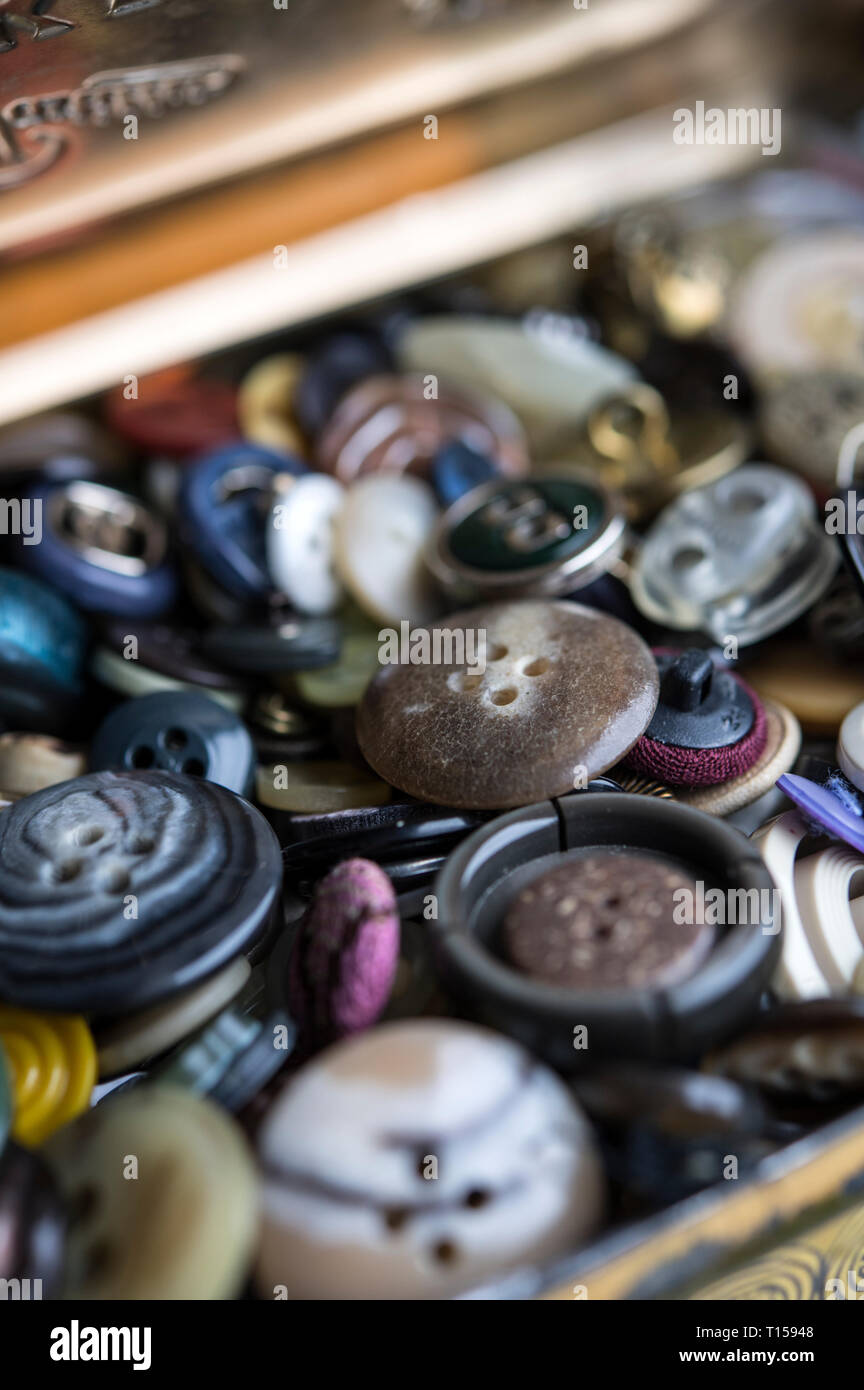 Close-up of a large collection of buttons Stock Photo - Alamy
