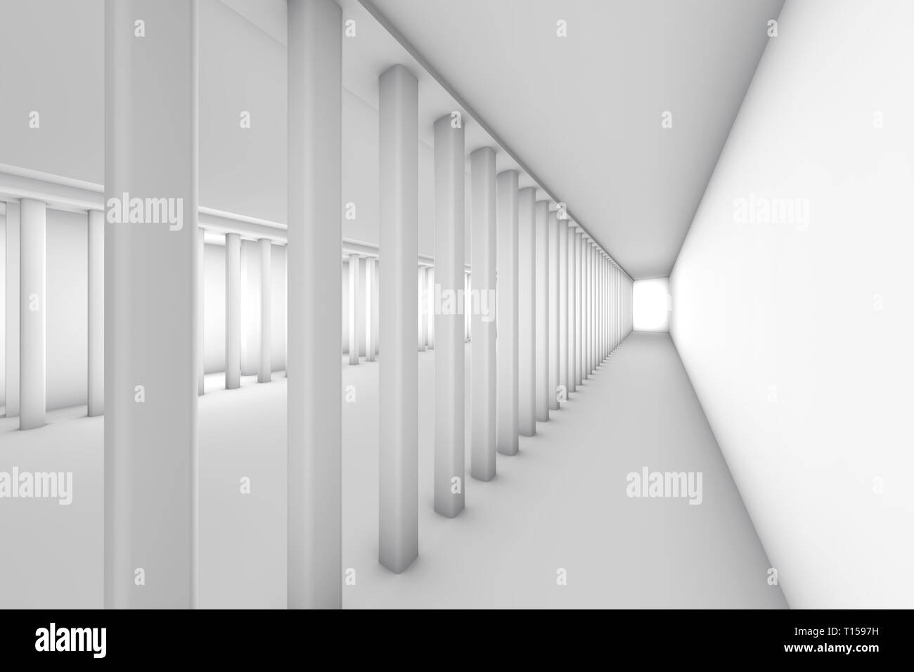 Empty hallway, 3D Rendering Stock Photo - Alamy