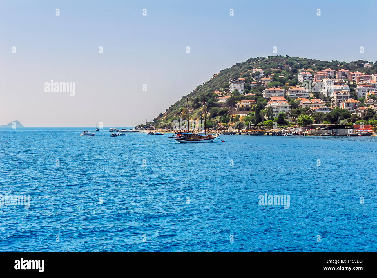 Istanbul, Turkey, 18 July 2011: Kinali Island, Princes Islands district ...