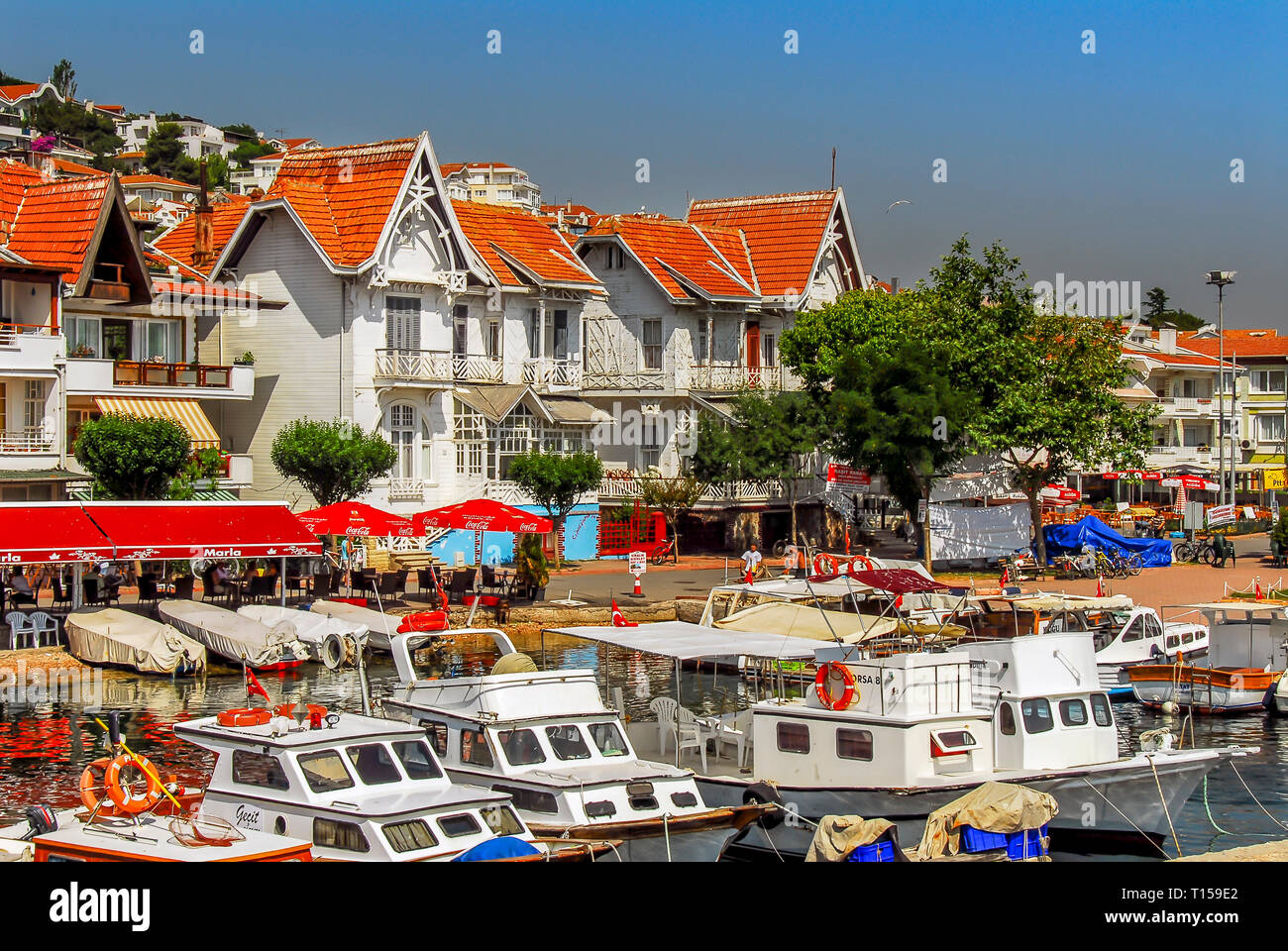 Istanbul, Turkey, 19 July 2011: Kinali Island, Princes Islands district ...
