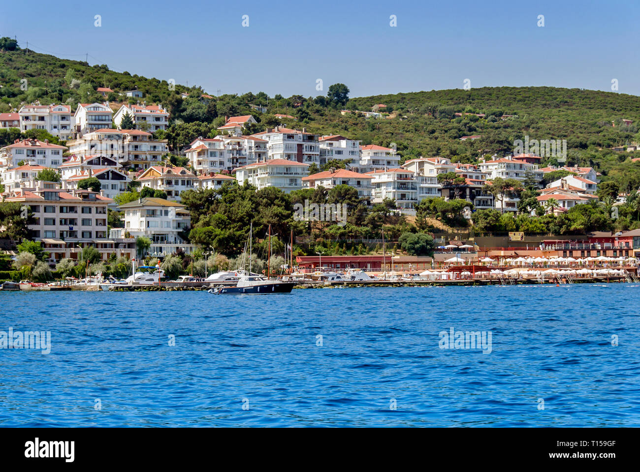 Istanbul, Turkey, 24 July 2011: Kinali Island Beach and Sailboat ...