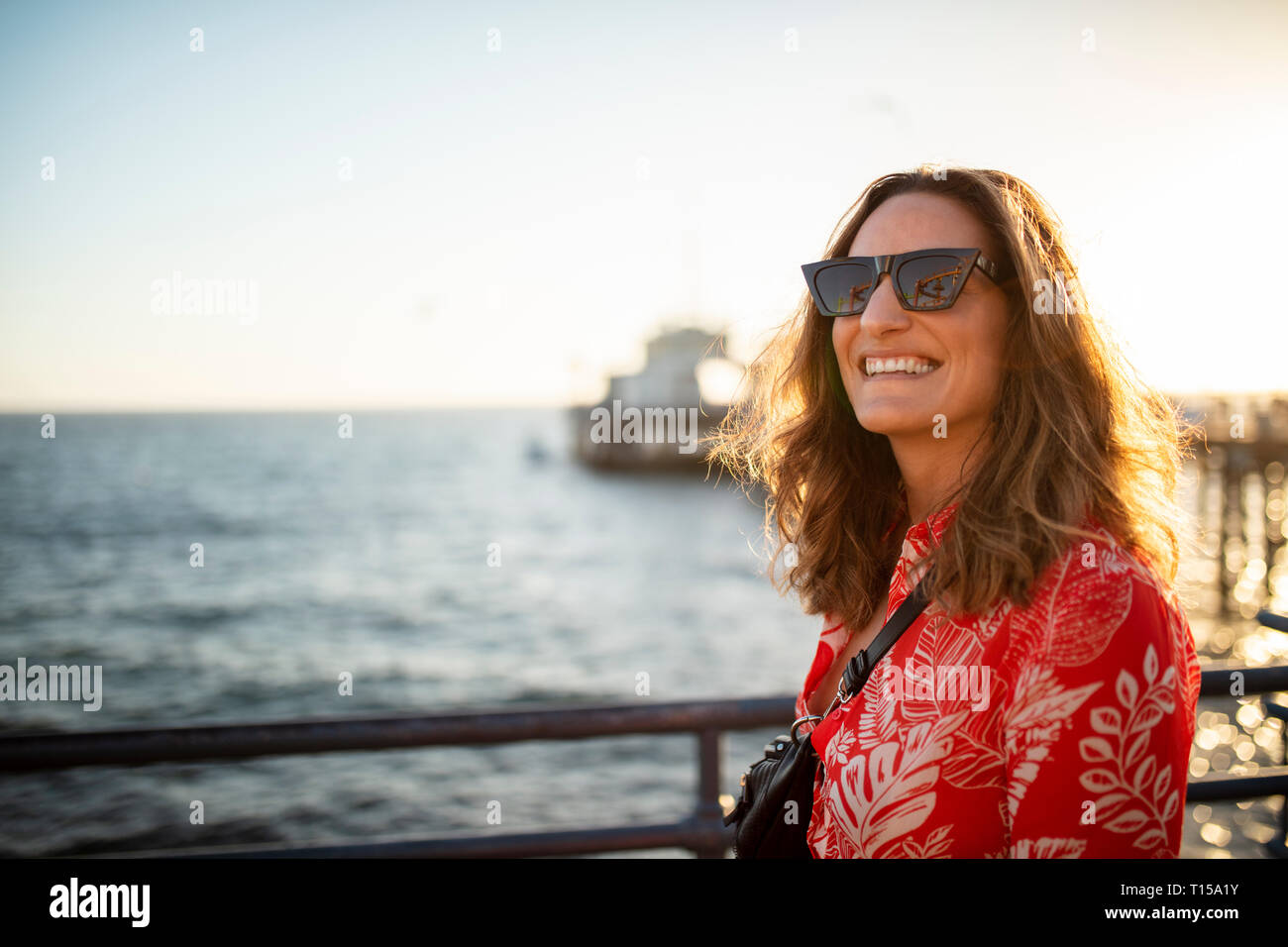 Woman santa monica hi-res stock photography and images - Alamy