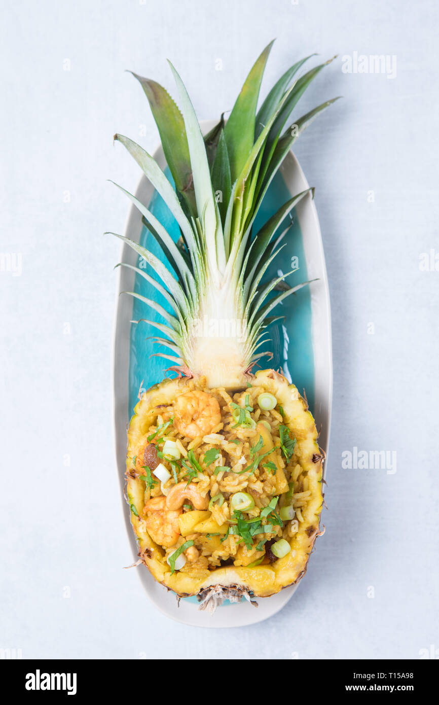 Stuffed Pineapple Recipe Stock Photo - Alamy