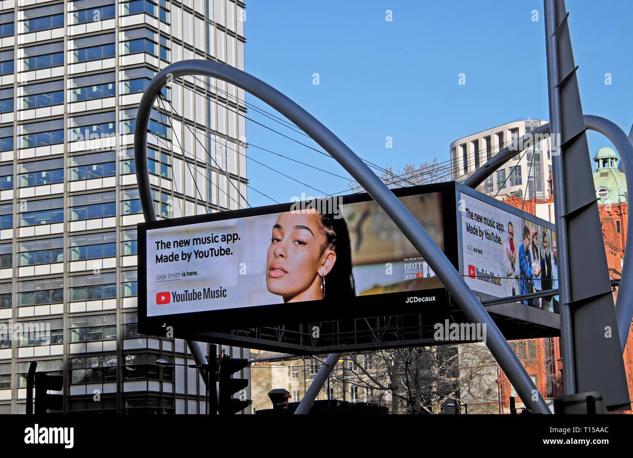 Electronic advert screen at Old Street roundabout In London EC1 England ...