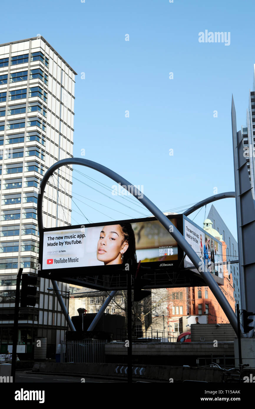 Electronic advert screen at Old Street roundabout In London EC1 England ...