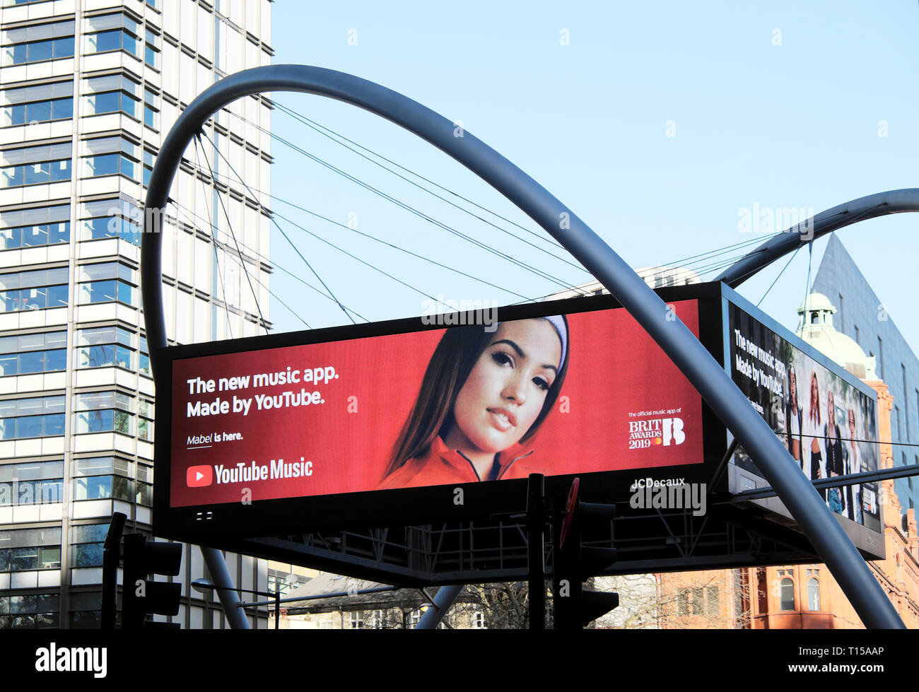 Electronic advert screen at Old Street roundabout In London EC1 England ...