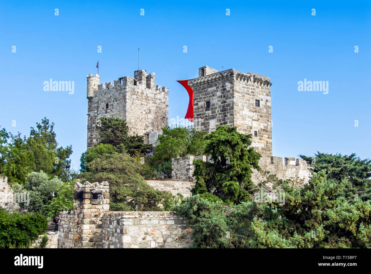 Bodrum, Turkey, 19 May 2010: Bodrum Castle with Turkish Flag Stock ...