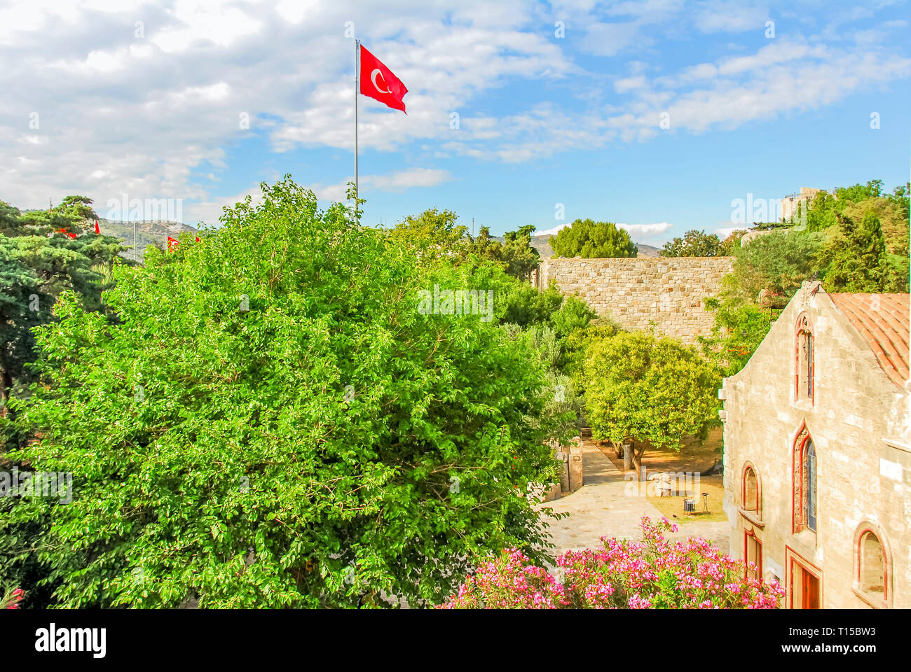 Bodrum, Turkey, 19 May 2010: Bodrum Castle with Turkish Flag Stock ...