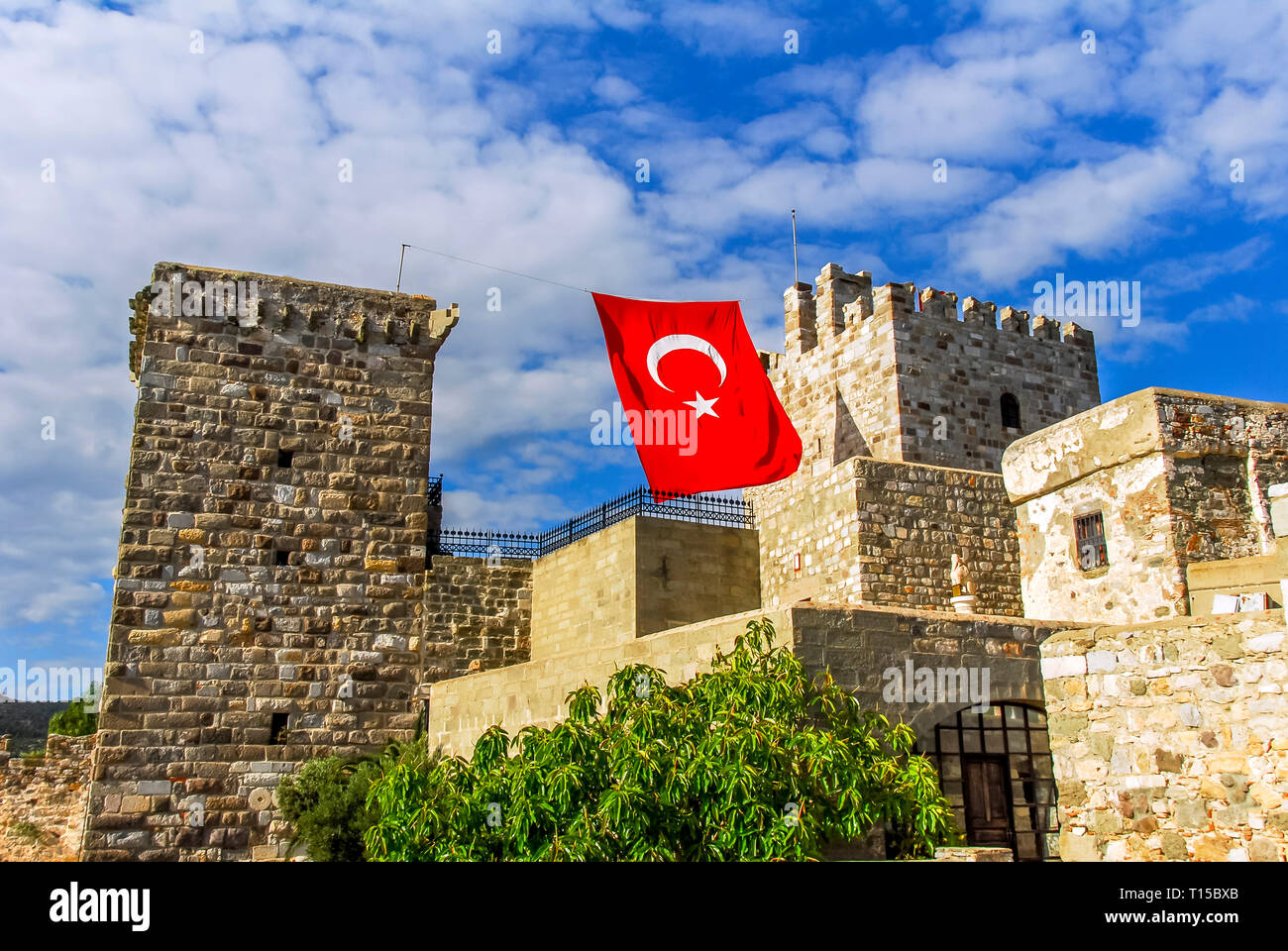 Bodrum, Turkey, 19 May 2010: Bodrum Castle with Turkish Flag Stock ...