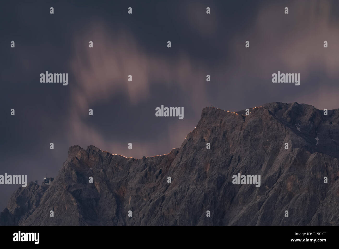 Austria, Tyrol, Zugspitze, midsummer fire Stock Photo - Alamy