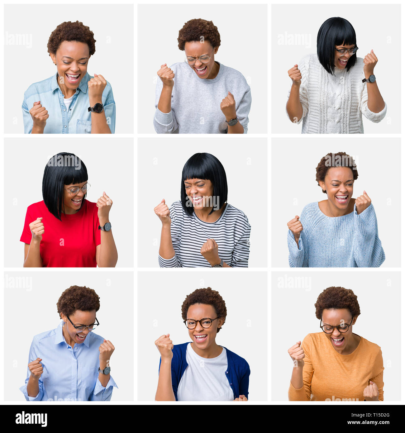 Young african american woman with afro hair over isolated background ...