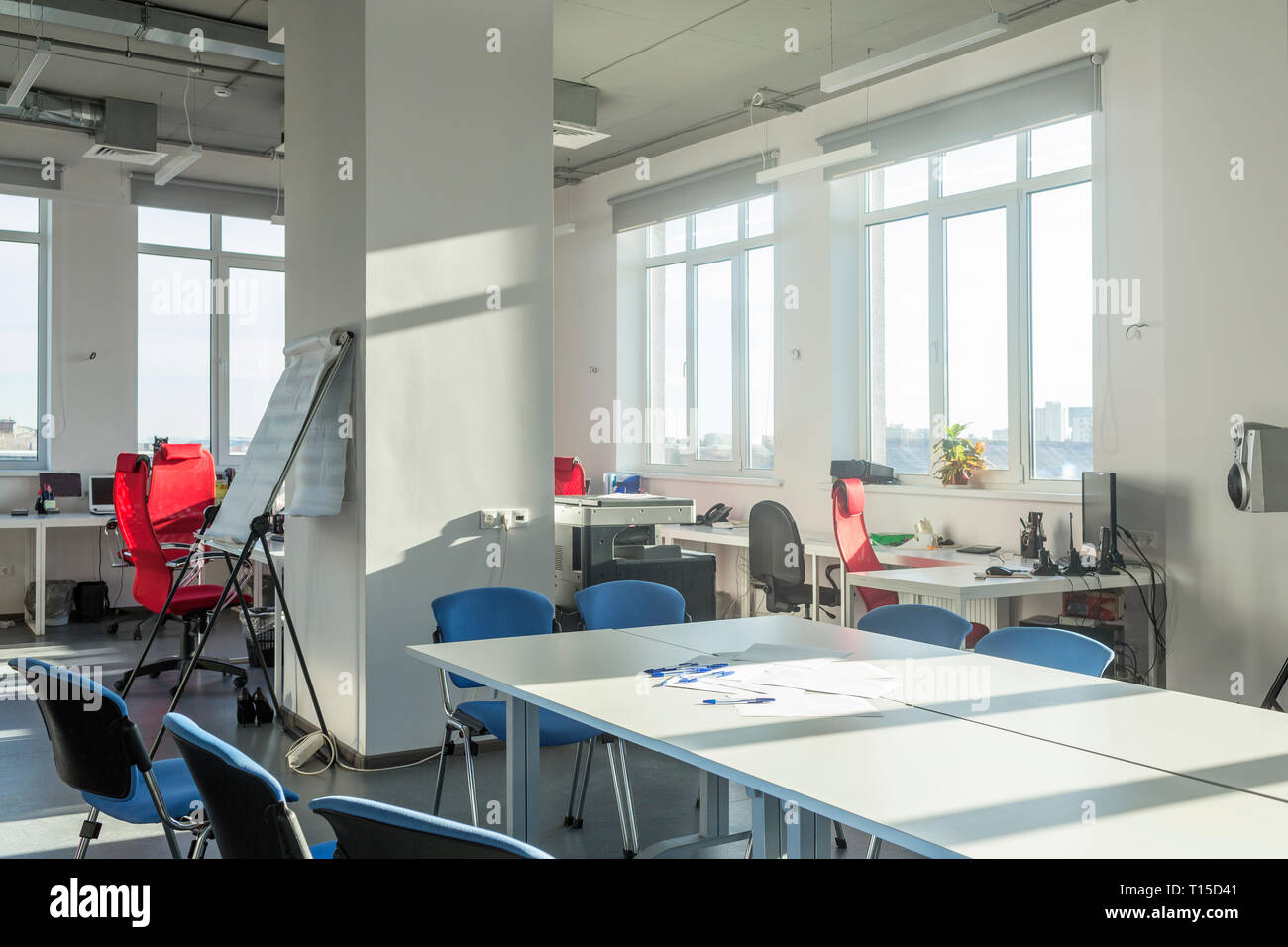 Interior of a bright office room Stock Photo - Alamy