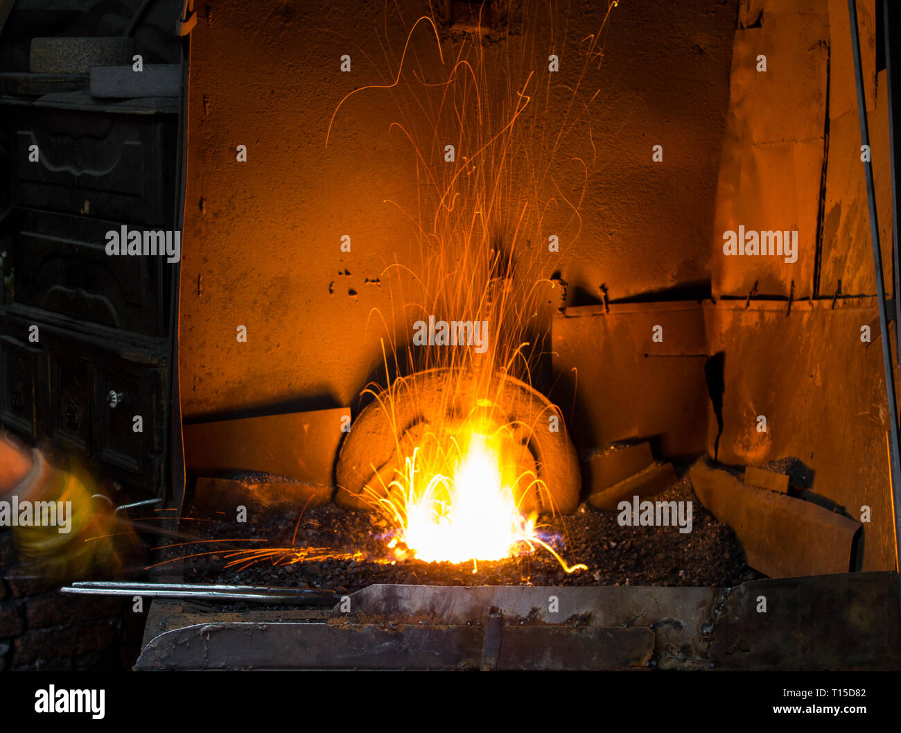 Bright flame in blacksmith forge hi-res stock photography and images ...