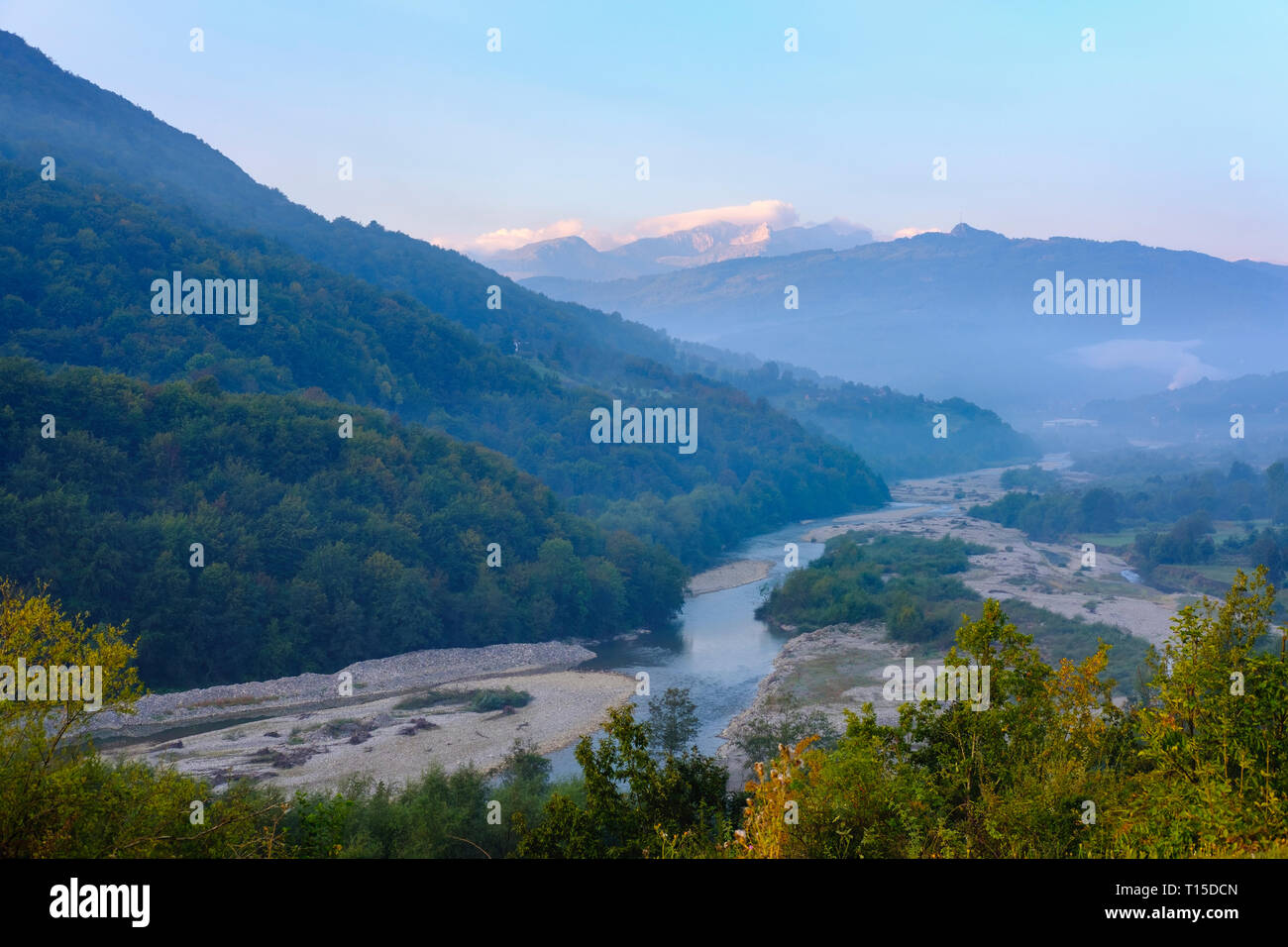 Montenegro, Andrijevica, Lim Valley in the morning light Stock Photo ...