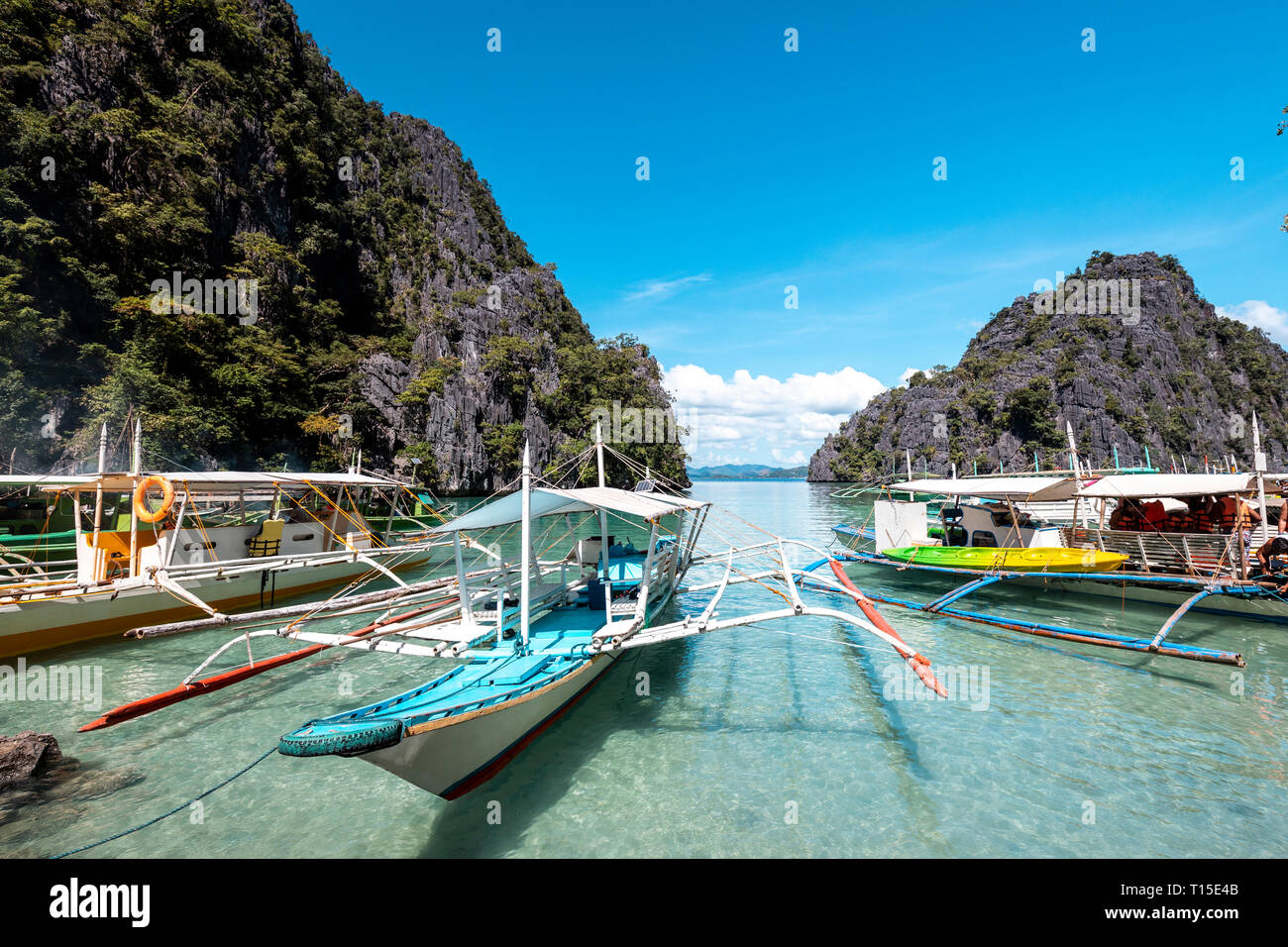 Philippines, Palawan, Coron, Banca boats Stock Photo - Alamy